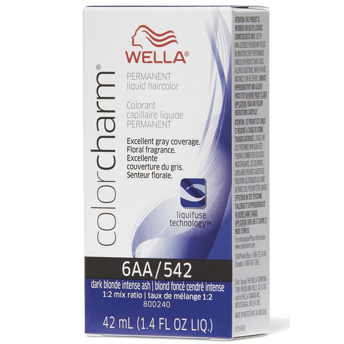 Wella Color Charm Permanent Liquid Creme Hair Color 6AA/542 Dark Blond ...