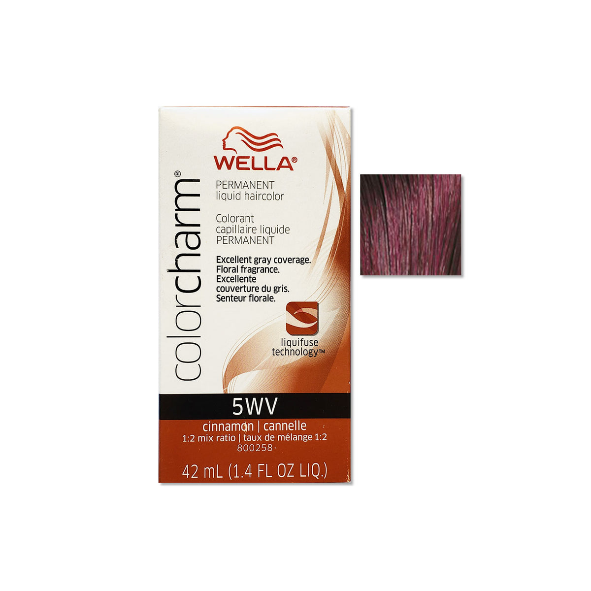Wella Color Charm Permanent Liquid Creme Hair Color 5WV Cinnamon 42 ML ...